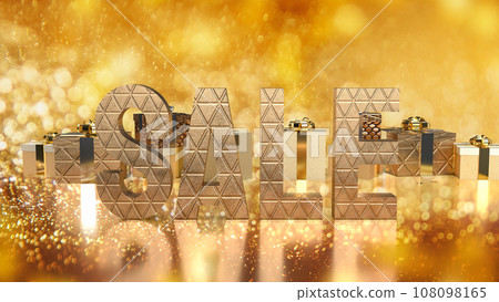 The gold sale and gift box for promotion... - Stock Illustration ...