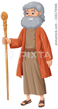 Moses Cartoon Character: A Religious Bible... - Stock Illustration ...