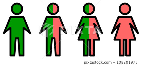Gender identity disorder - male and female... - Stock Illustration ...