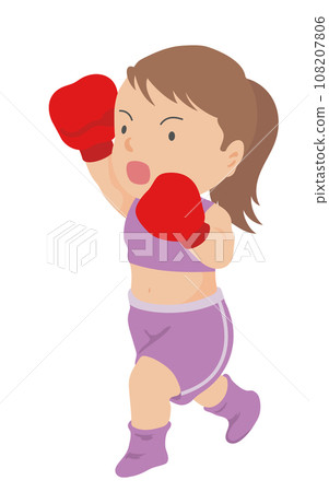 Female boxer hitting a right uppercut - Stock Illustration [108207806 ...
