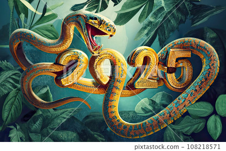 2025 Snake year theme - Stock Illustration [108218571] - PIXTA