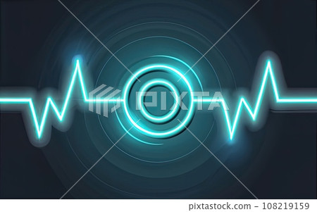 Neon rounded pulse waves with shining effects... - Stock Illustration ...