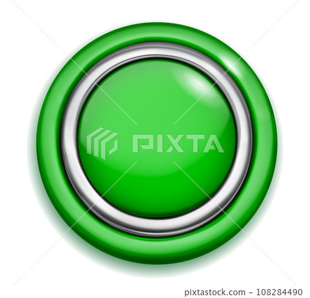 Big button with metallic and colored borders - Stock Illustration ...