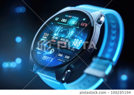 Digital smart watch on abstract background.... - Stock Illustration ...