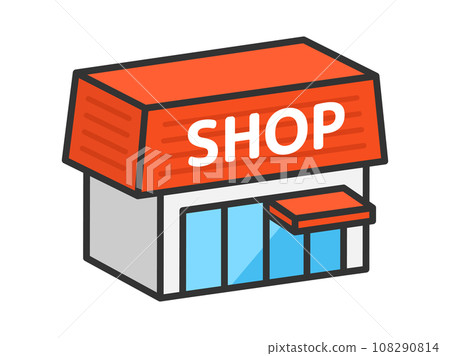Illustration of store exterior (3D line drawing) - Stock Illustration ...