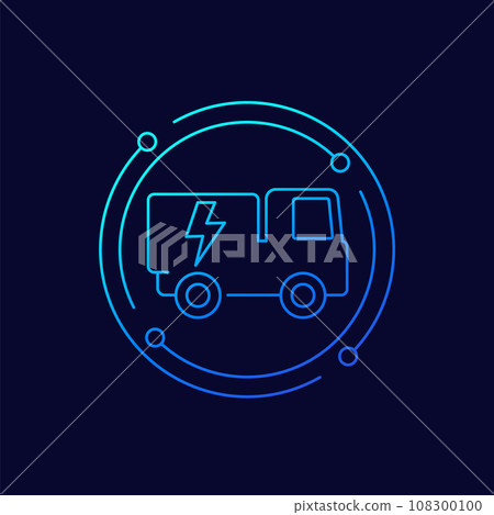 electric truck icon, linear design - Stock Illustration [108300100] - PIXTA