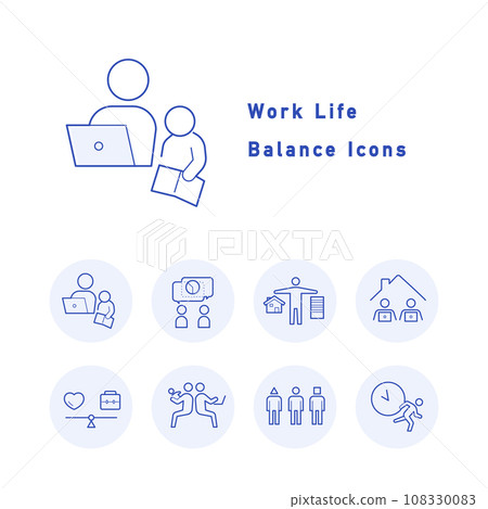 A set of icon illustrations (circular, color)... - Stock Illustration ...