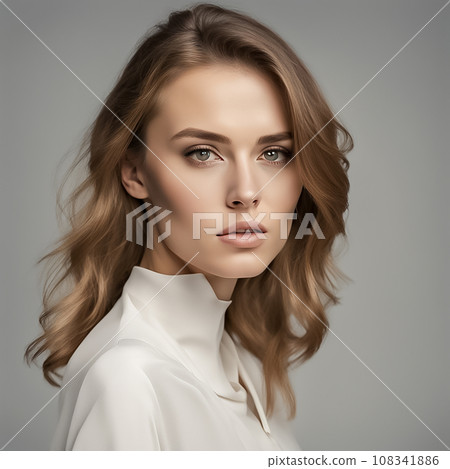 Beauty portrait of young female model - Stock Illustration [108341886 ...
