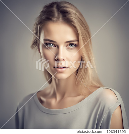 Beauty portrait of young female model - Stock Illustration [108341893 ...