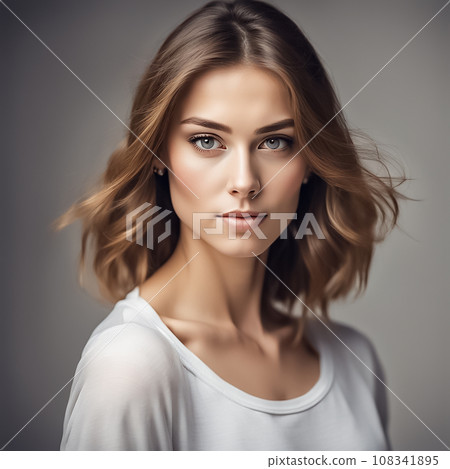 Beauty portrait of young female model - Stock Illustration [108341895 ...