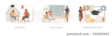 Private schooling curriculum isolated concept... - Stock Illustration ...