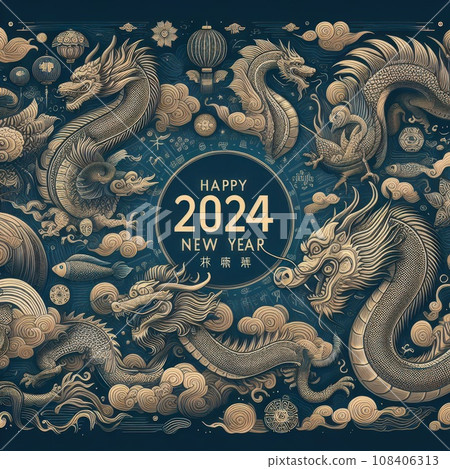 the golden dragon. Chinese horoscope, new year... - Stock Illustration ...