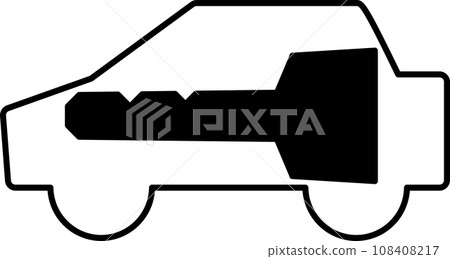 A pictogram of a car that alerts you to locking - Stock Illustration ...