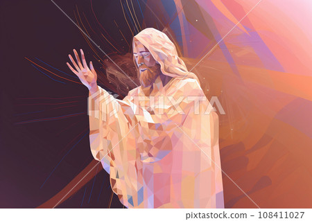 Stylized Jesus Christ Illustration, Modern... - Stock Illustration ...