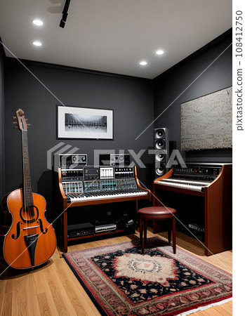 music studio room with ultra realistic design-插圖素材 [108412750] - PIXTA圖庫