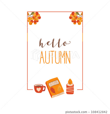 Autumn card. Fall season cozy poster. seasonal... - Stock Illustration ...