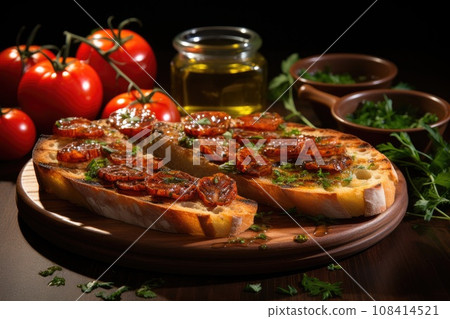 Tapas on the wooden board and ingredients.... - Stock Illustration ...