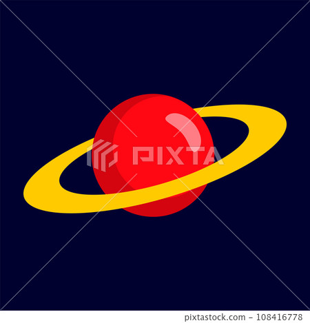 Red planet icon. Flat illustration of red... - Stock Illustration ...