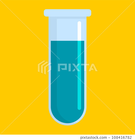 Blue test tube icon. Flat illustration of blue... - Stock Illustration ...