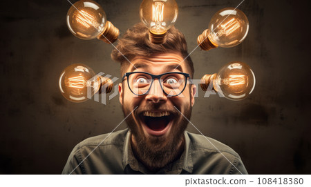 Exited Guy After Getting Idea - Stock Illustration [108418380] - PIXTA
