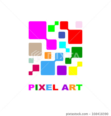 Pixel logo design concept. Vector. Illustrator.... - Stock Illustration ...