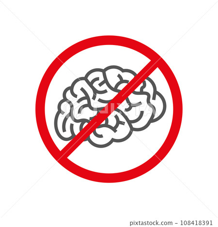 Stop thinking sign. A sign depicting a... - Stock Illustration ...