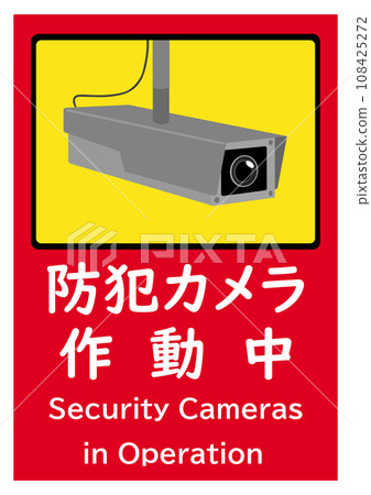Security camera in action poster - Stock Illustration [108425272] - PIXTA