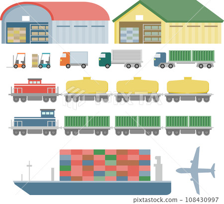 Logistics material set - Stock Illustration [108430997] - PIXTA