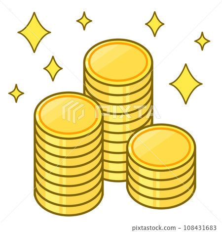 Illustration of a stack of simple plain coins - Stock Illustration ...