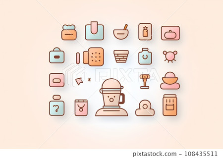 Kitchen icon material set (2D)-2 - Stock Illustration [108435511] - PIXTA