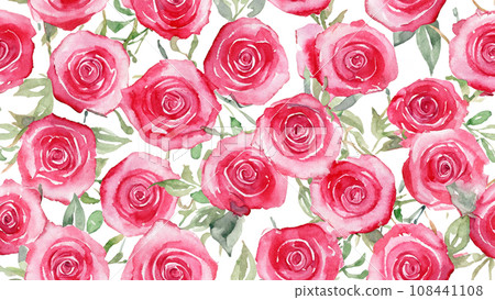 Illustration of many roses in watercolor style - Stock Illustration ...