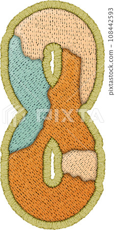 Number 8 Patchwork Letter - Quilted Stitch... - Stock Illustration ...