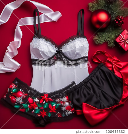 red and black christmas lingerie - Stock Illustration [108453882] - PIXTA