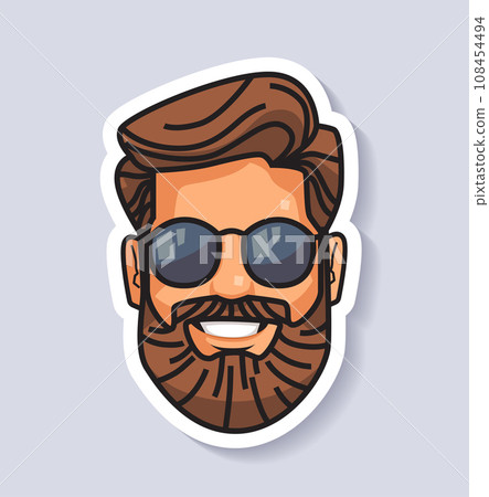 male face avatar sticker season big sale... - Stock Illustration ...