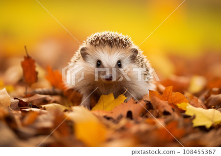 Cute hedgehog staring at you: AI-generated image - Stock Illustration ...