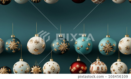 Continuous pattern of Christmas ornaments - Stock Illustration ...