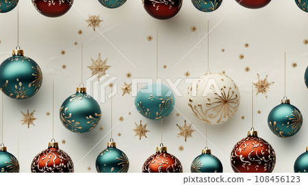 Continuous pattern of Christmas ornaments - Stock Illustration ...