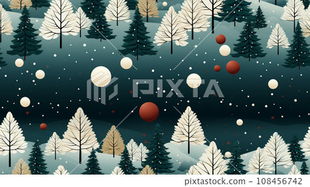 Continuous pattern of christmas trees - Stock Illustration [108456742 ...