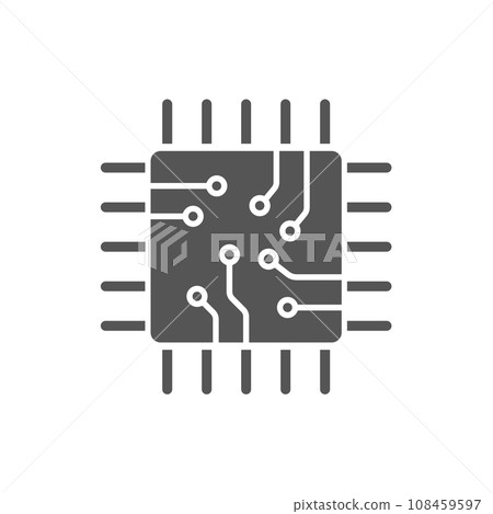 Processor vector icon isolated on white... - Stock Illustration ...