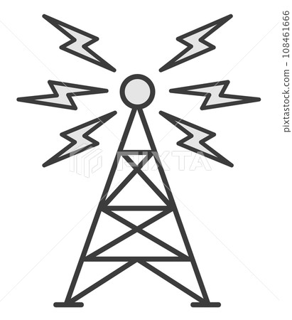 Illustration of a radio tower that serves as a... - Stock Illustration ...