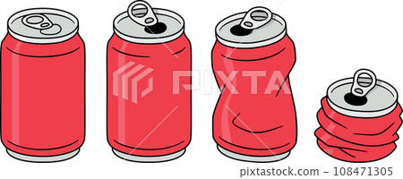Crushed aluminum can drawing set - Stock Illustration [108471305] - PIXTA