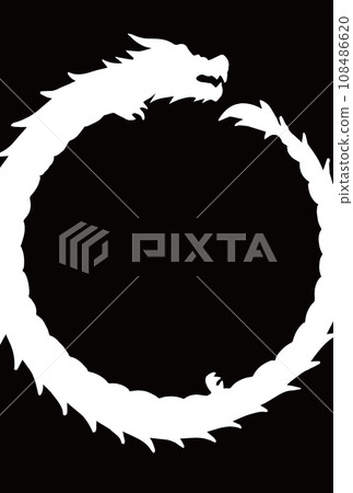 Circular dragon frame background material for... - Stock Illustration ...