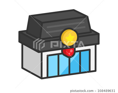 Illustration of the exterior of a police box... - Stock Illustration ...