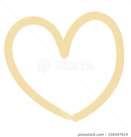 Hand Drawn Yellow Heart illustration And... - Stock Illustration ...