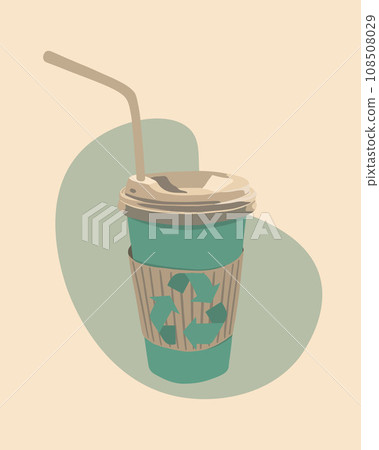 Disposal of cups. Vector isolated illustration... - Stock Illustration ...