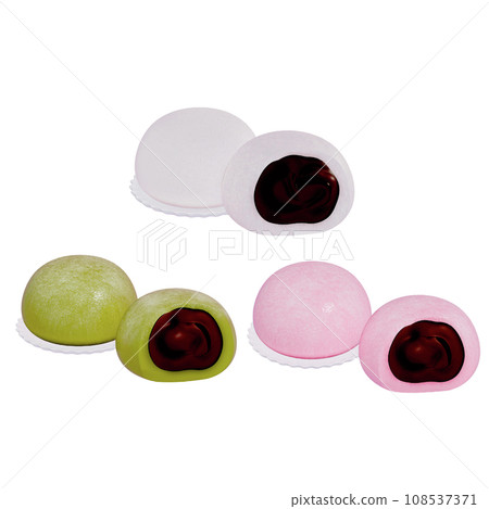 Japanese dessert 3D Mochi , 3d rendering - Stock Illustration ...