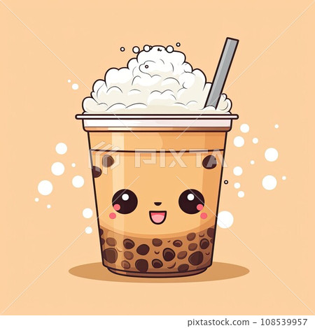 Cartoon Bubble Tea with Brown Sugar - Stock Illustration [108539957 ...