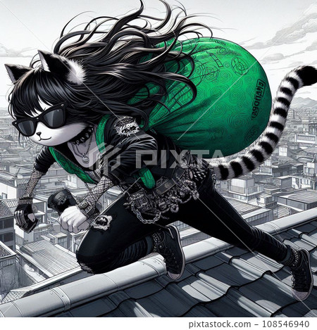 A thief cat - Stock Illustration [108546940] - PIXTA