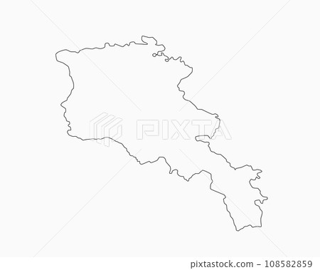 Vector outline map Armenia, line border country-插圖素材 [108582859] - PIXTA圖庫