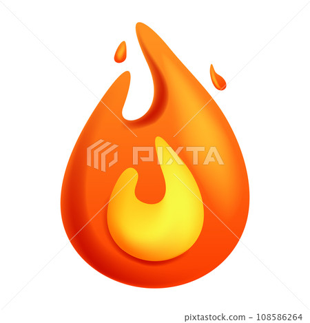 Fire flame 3d vector. Cartoon 3d isolated... - Stock Illustration ...